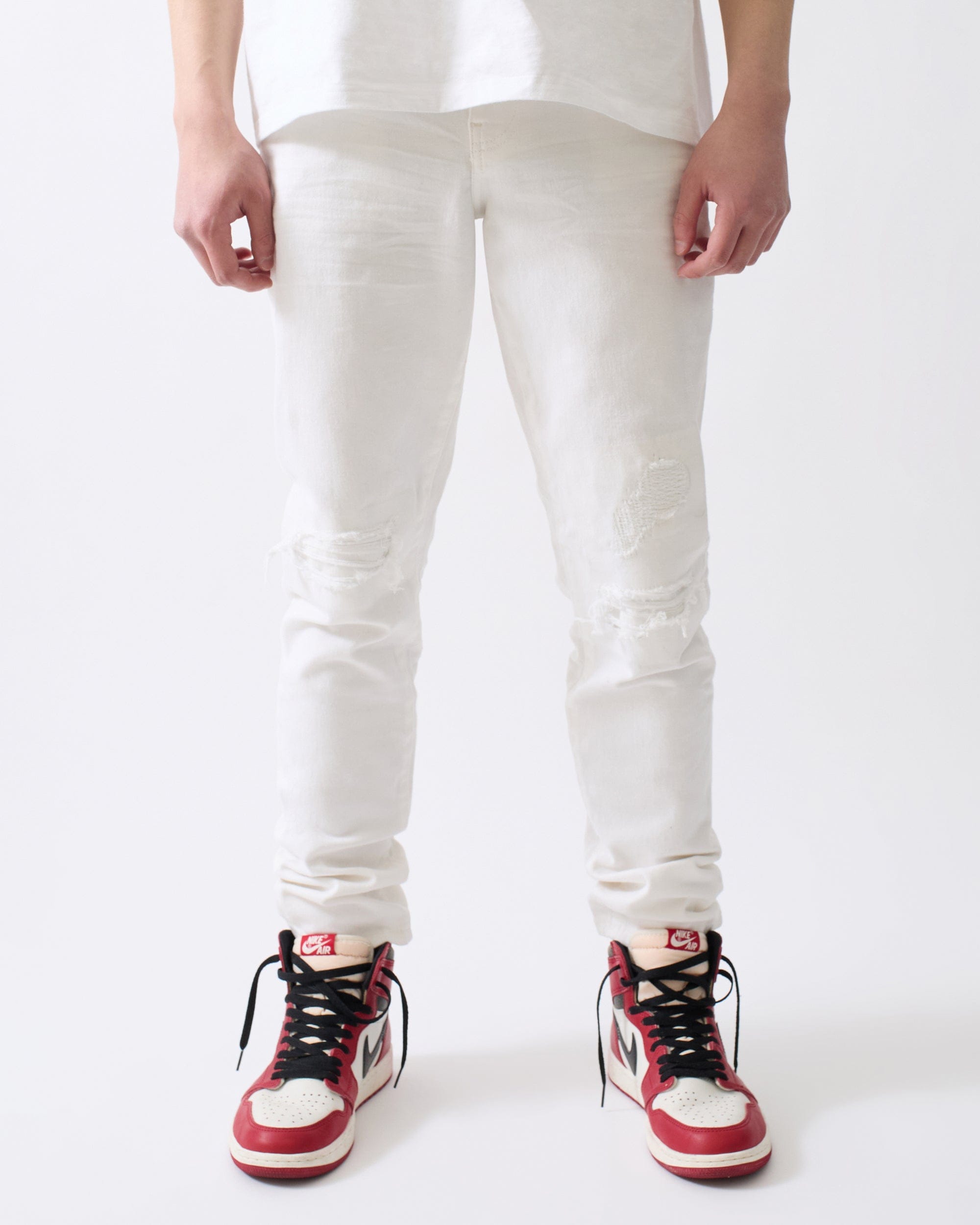 Destroyed Denim Jeans - White – Reason Clothing